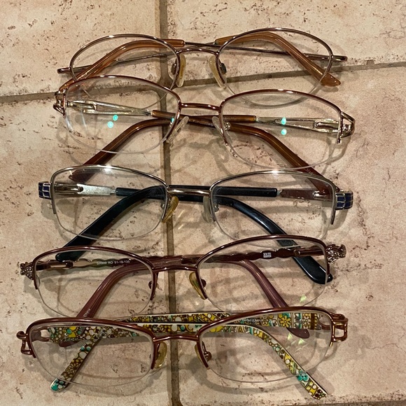 Accessories | Stylish Eyeglasses Set In Brown And Gold | Poshmark